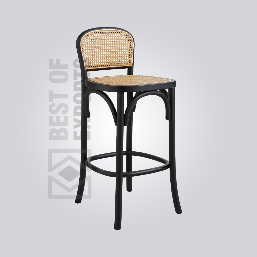 Black Cane Bar Stool - Best of Exports