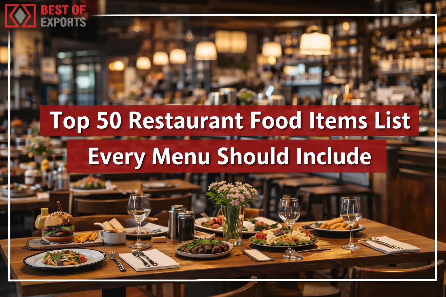 Top 50 Restaurant Food Items List Every Menu Should Include